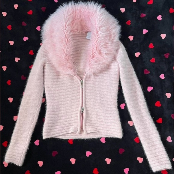 bebe | Sweaters | Y2k Pandemonium Baby Pink Bebe Betsey Johnson Style ...